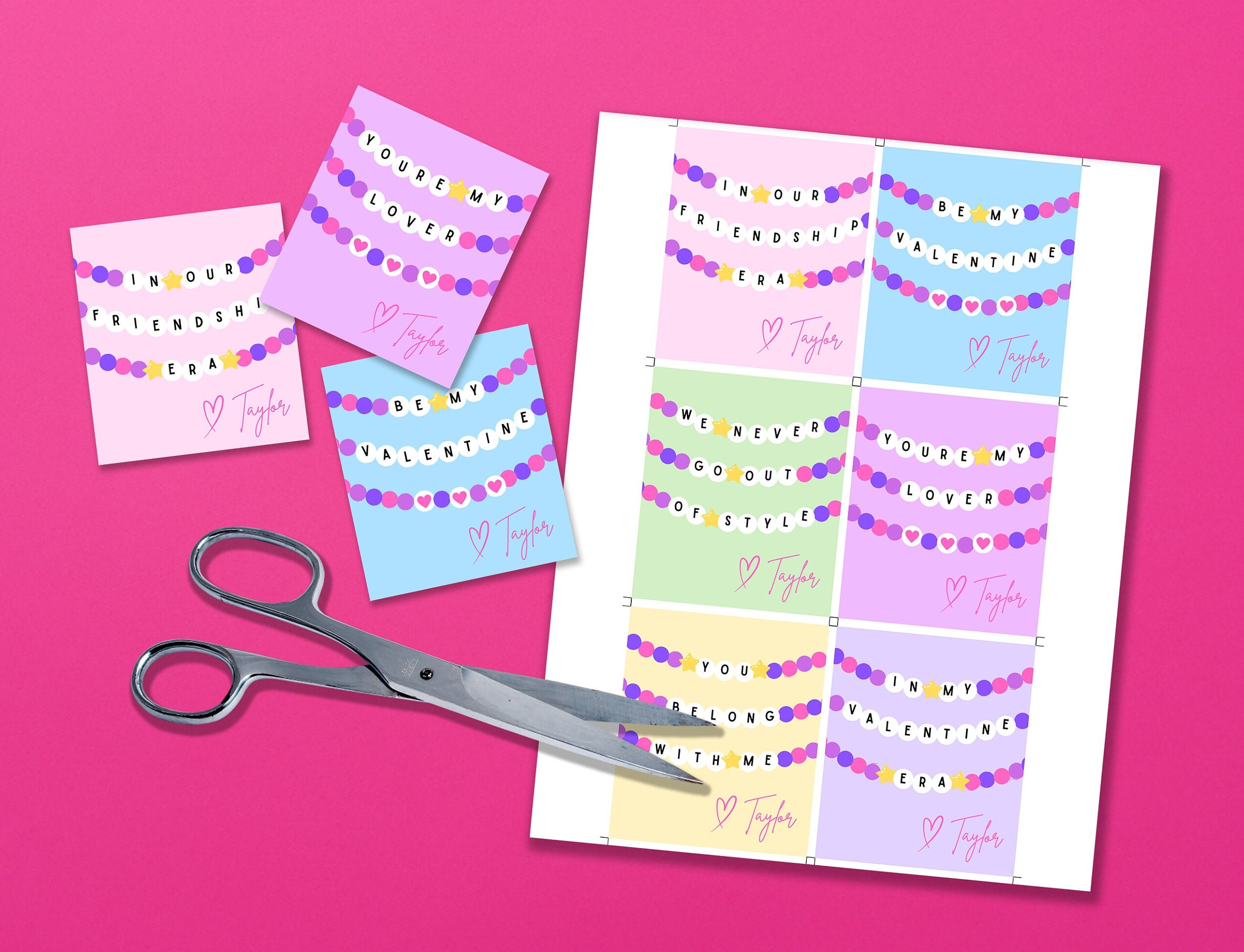 Printable Friendship Bracelet Valentine Cards | Taylor Swift Valentines ...