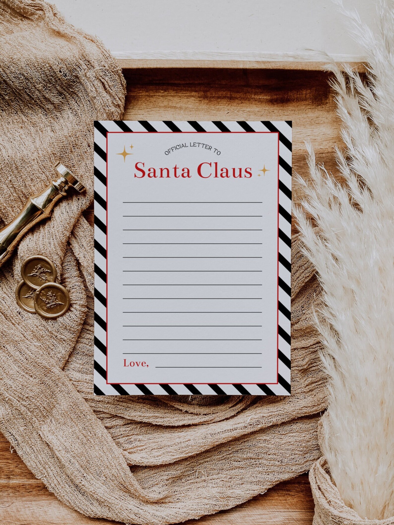 Printable Letter to Santa | Christmas Stationery, Editable Santa Letter ...
