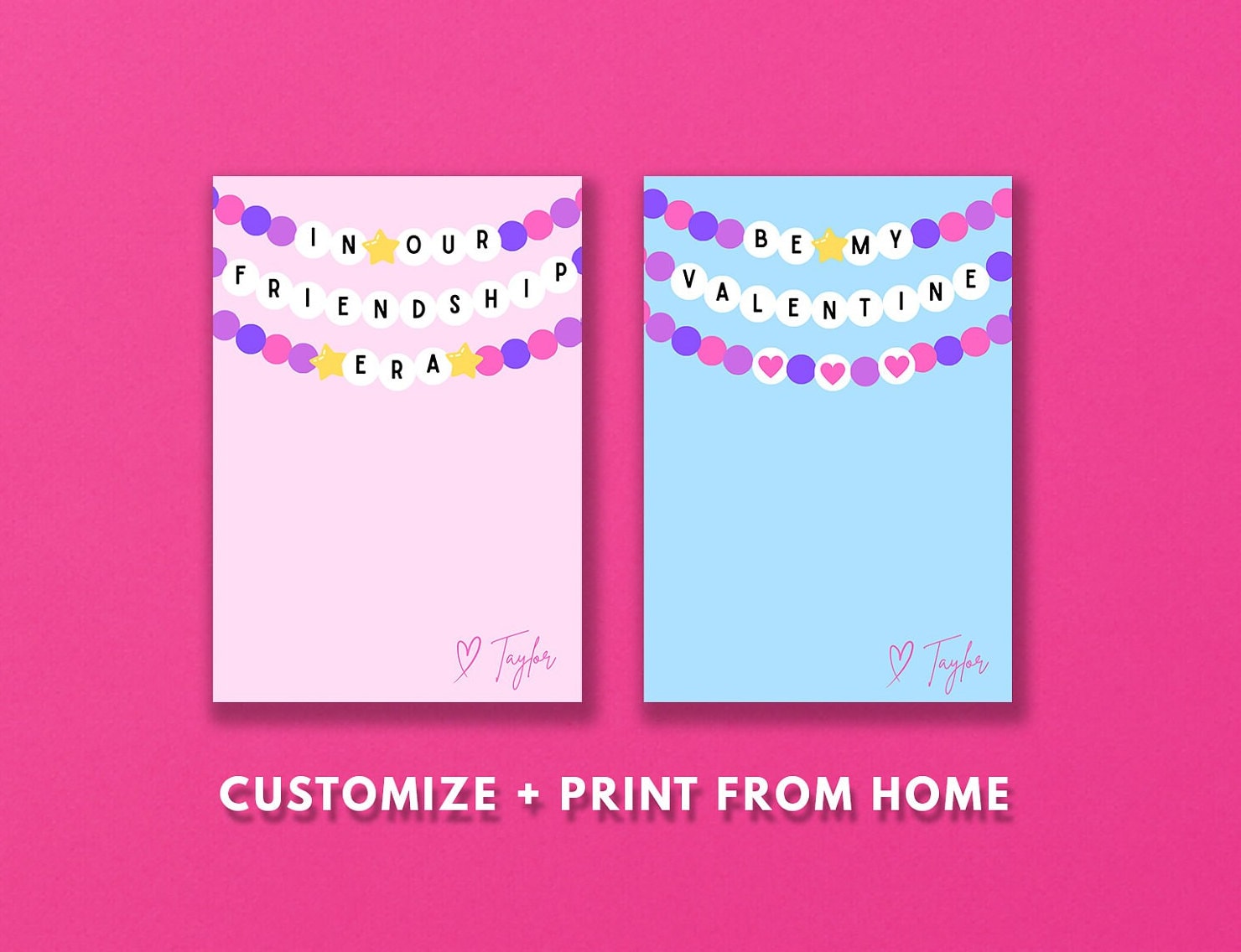 Printable Taylor Swift Valentine Cards | Friendship Bracelet Valentine ...