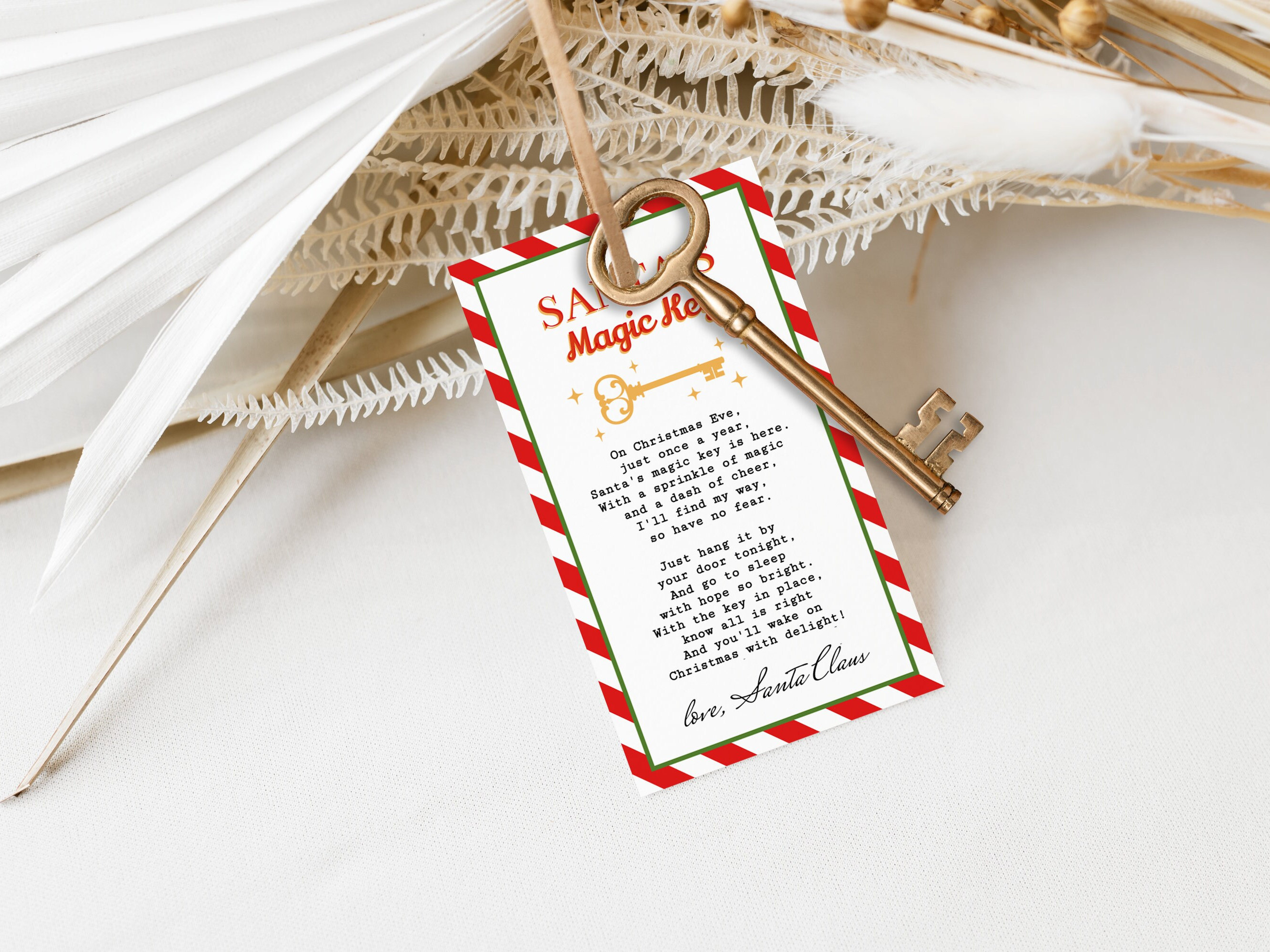 Santa's Magic Key Tag Printable Editable Santa's Magical Key, Christmas ...
