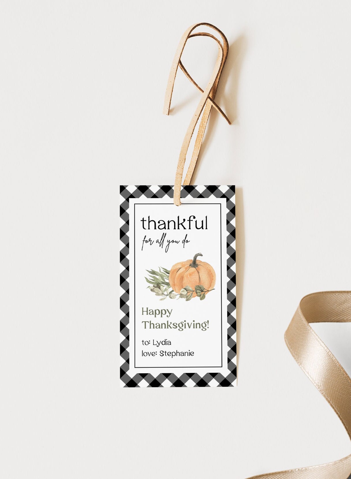 Printable Thankful for You Gift Tag Template | Editable Thanksgiving ...