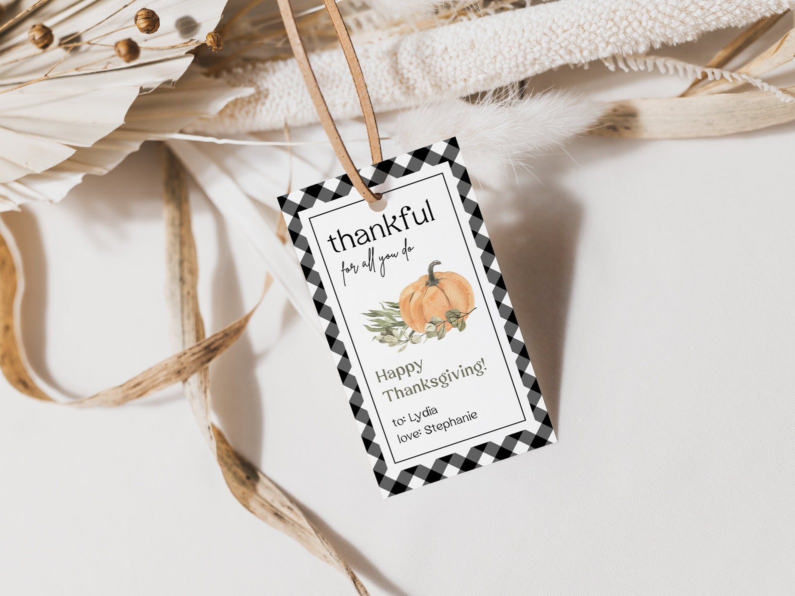 Printable Thankful for You Gift Tag Template | Editable Thanksgiving ...