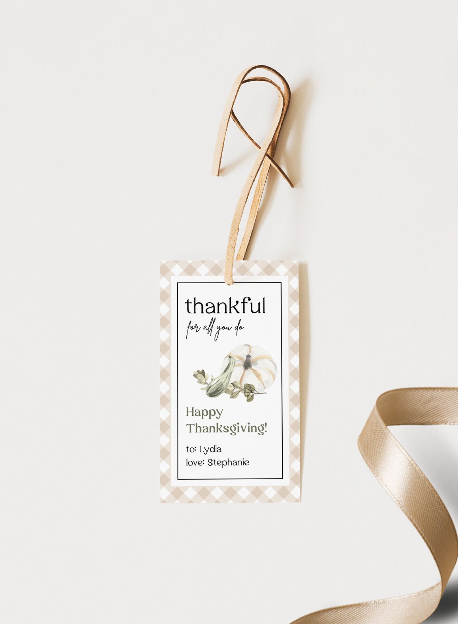 Printable Thankful for You Gift Tag Template | Editable Thanksgiving ...
