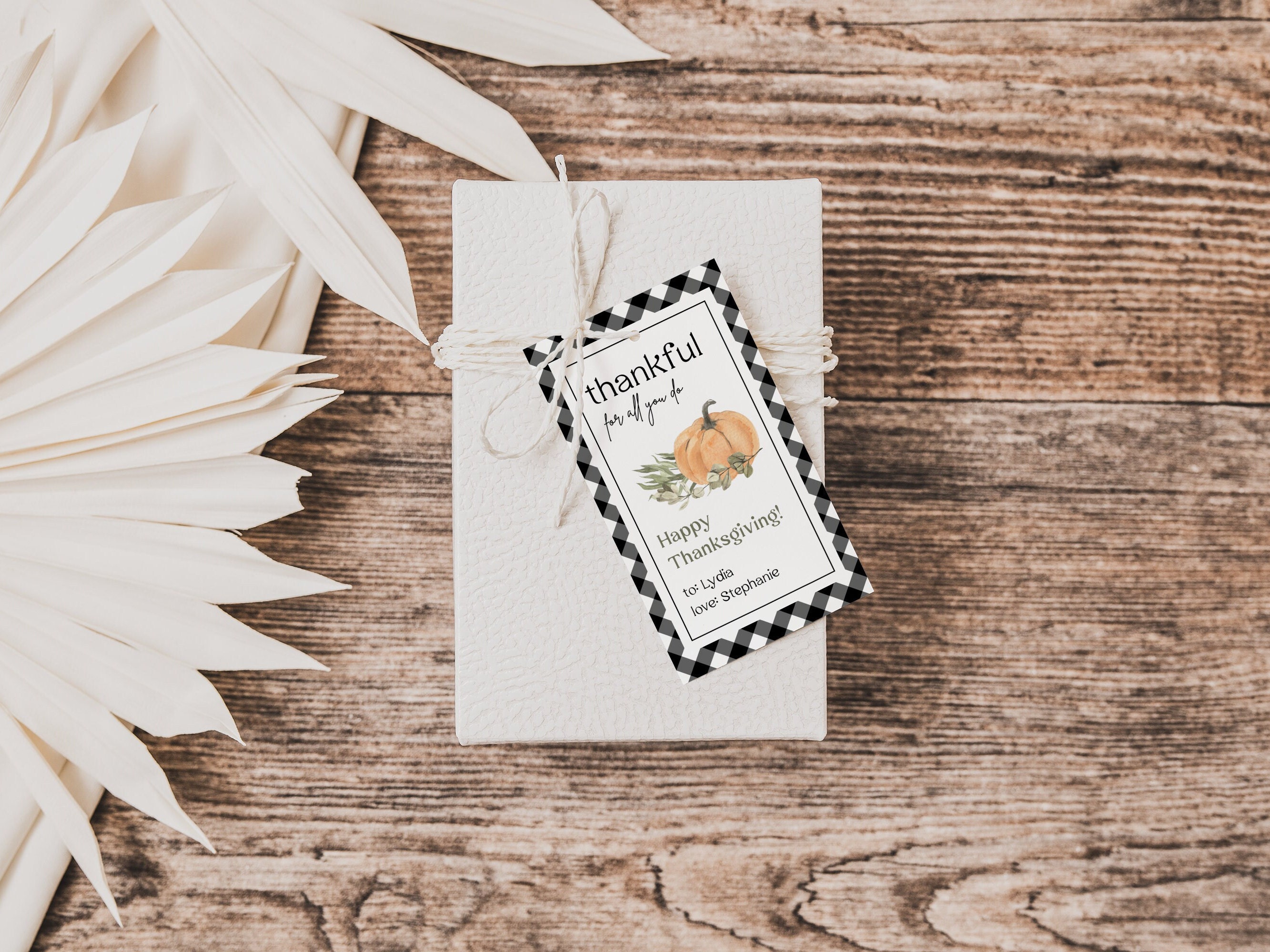 Printable Thankful for You Gift Tag Template | Editable Thanksgiving ...