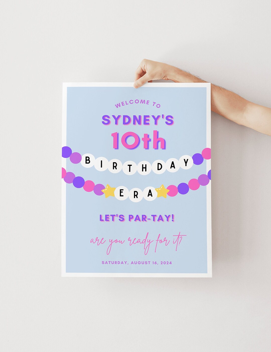 Printable Birthday Era Sign Taylor Swift Birthday Party Welcome Sign ...