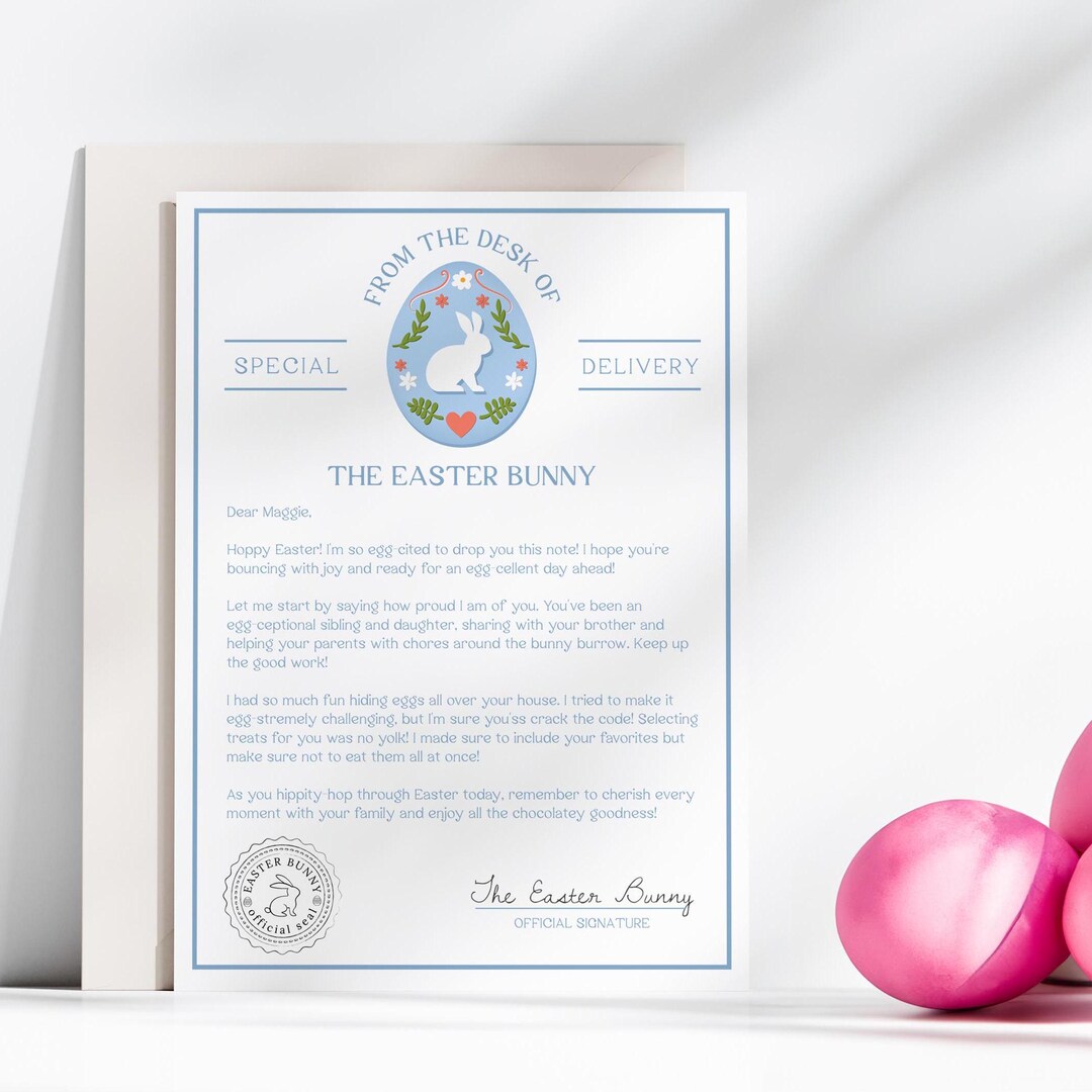 Editable Letter From the Easter Bunny | Printable Easter Bunny Letter ...