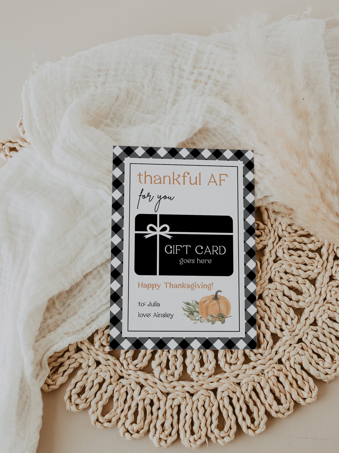 Thankful AF Gift Card Holder | Thanksgiving Gift Card Holder, Printable ...