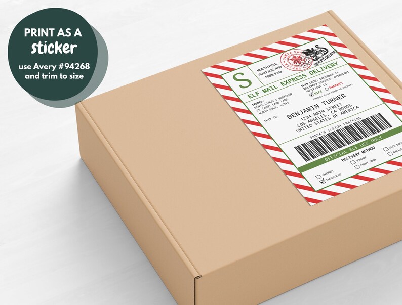 Printable Elf Mail Shipping Label | North Pole Mail Shipping Label ...