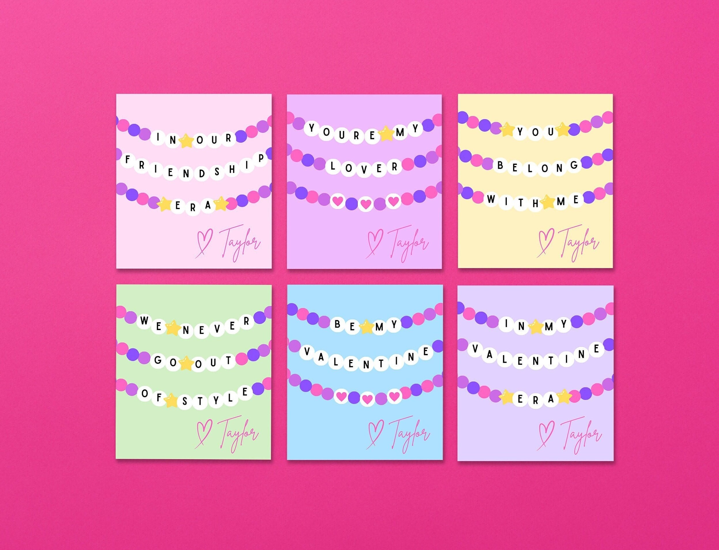Printable Friendship Bracelet Valentine Cards | Taylor Swift Valentines ...