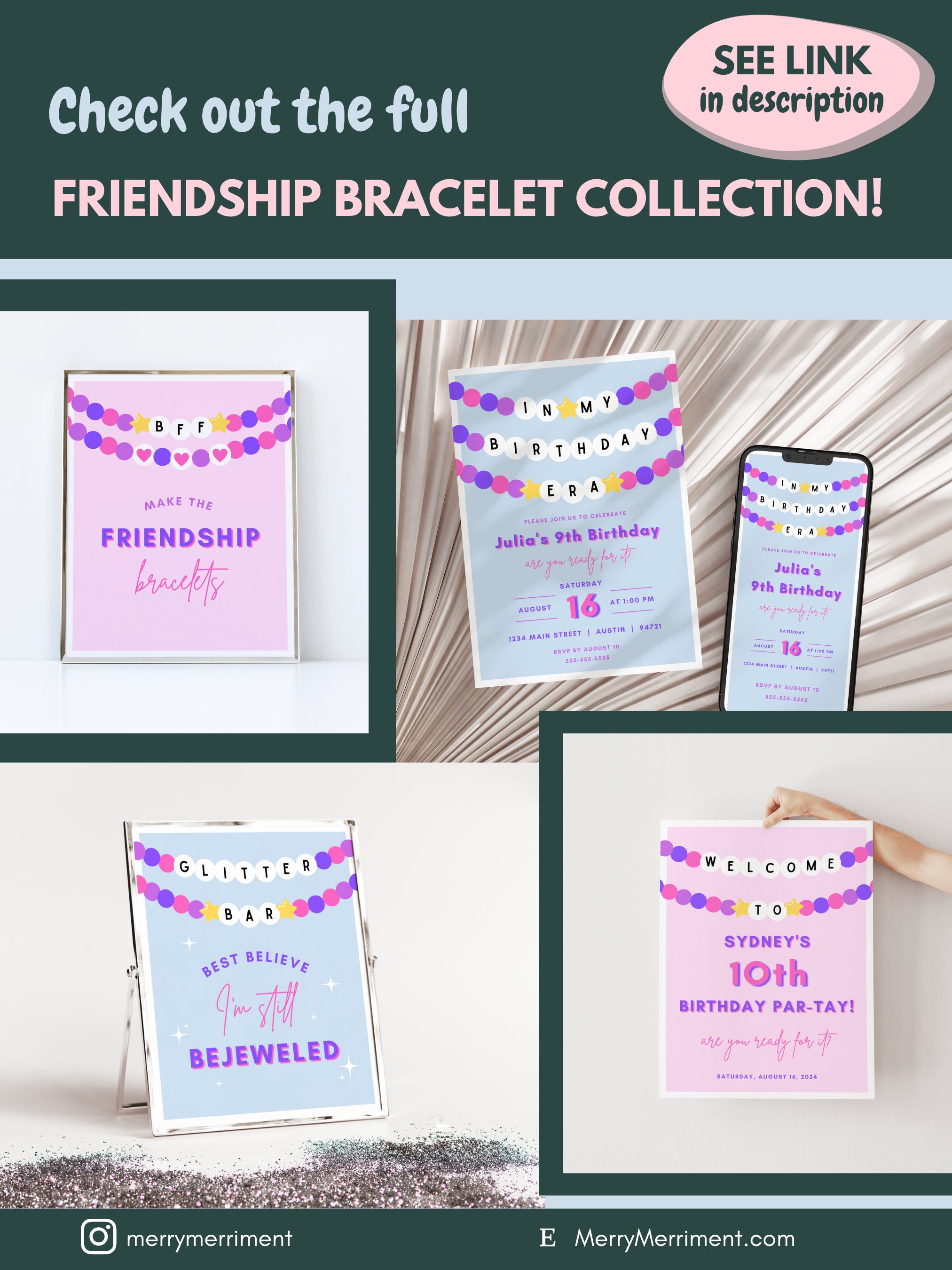 Bejeweled Glitter Bar Sign | Printable Taylor Swift Birthday Party Sign ...