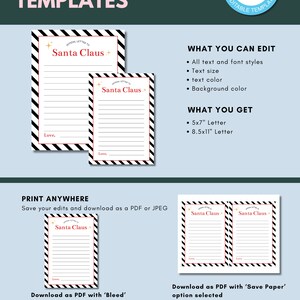 Printable Letter to Santa | Christmas Stationery, Editable Santa Letter ...