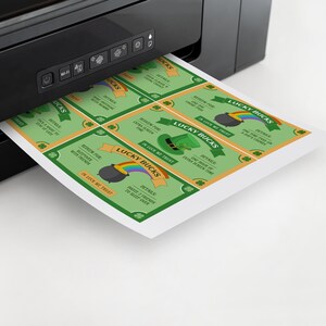 Printable St. Patrick's Day Coupons | Lucky Bucks, Gift for Kid, Saint ...
