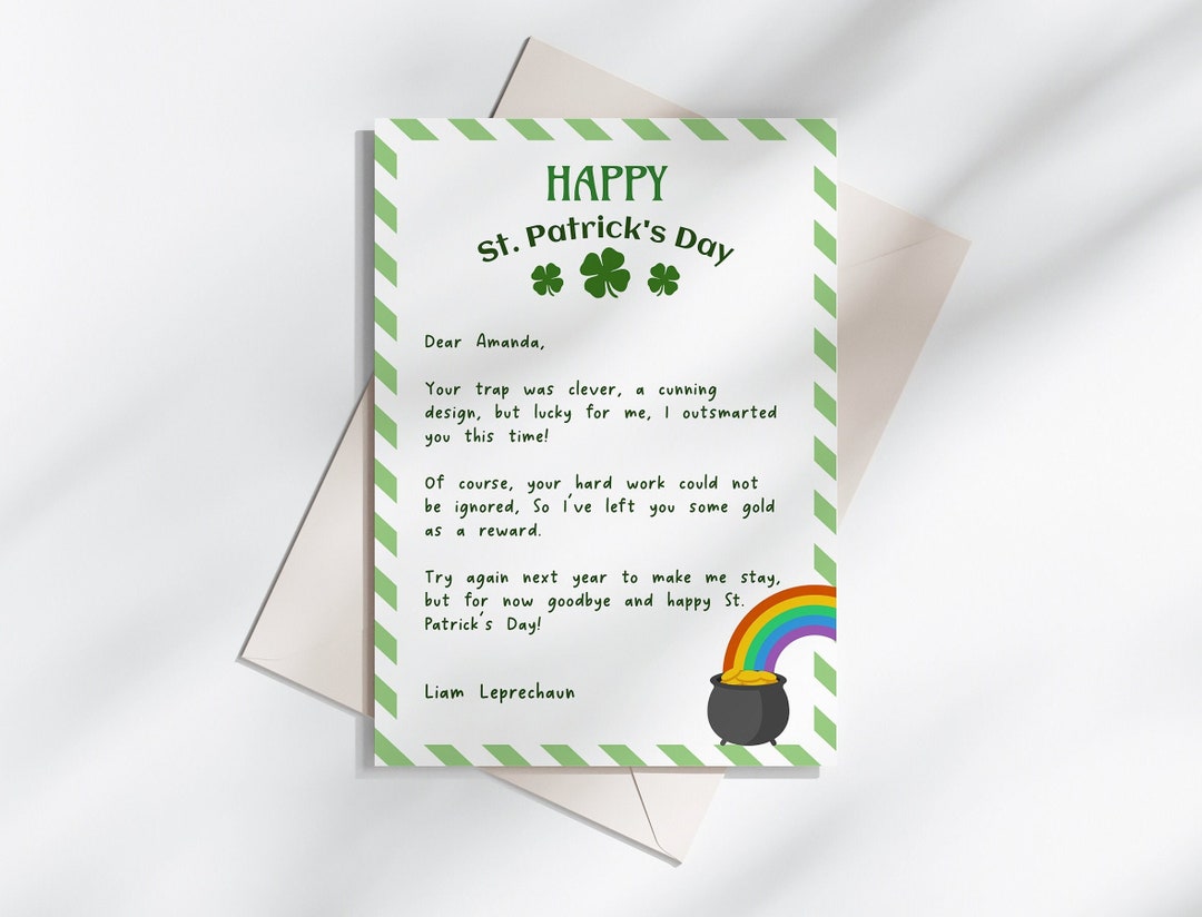 Printable Leprechaun Letter | Leprechaun Trap, St Patrick's Day Kid ...