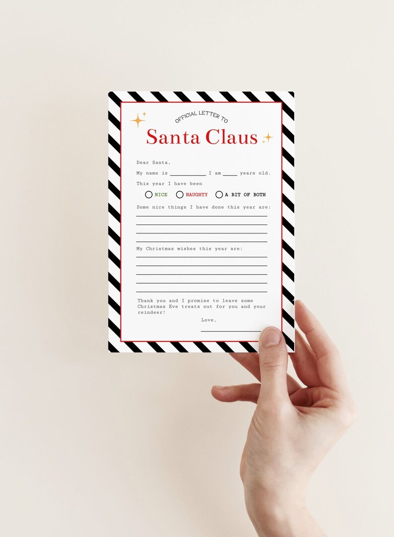 Printable Letter to Santa | Letter to Santa for Kids to Fill Out ...