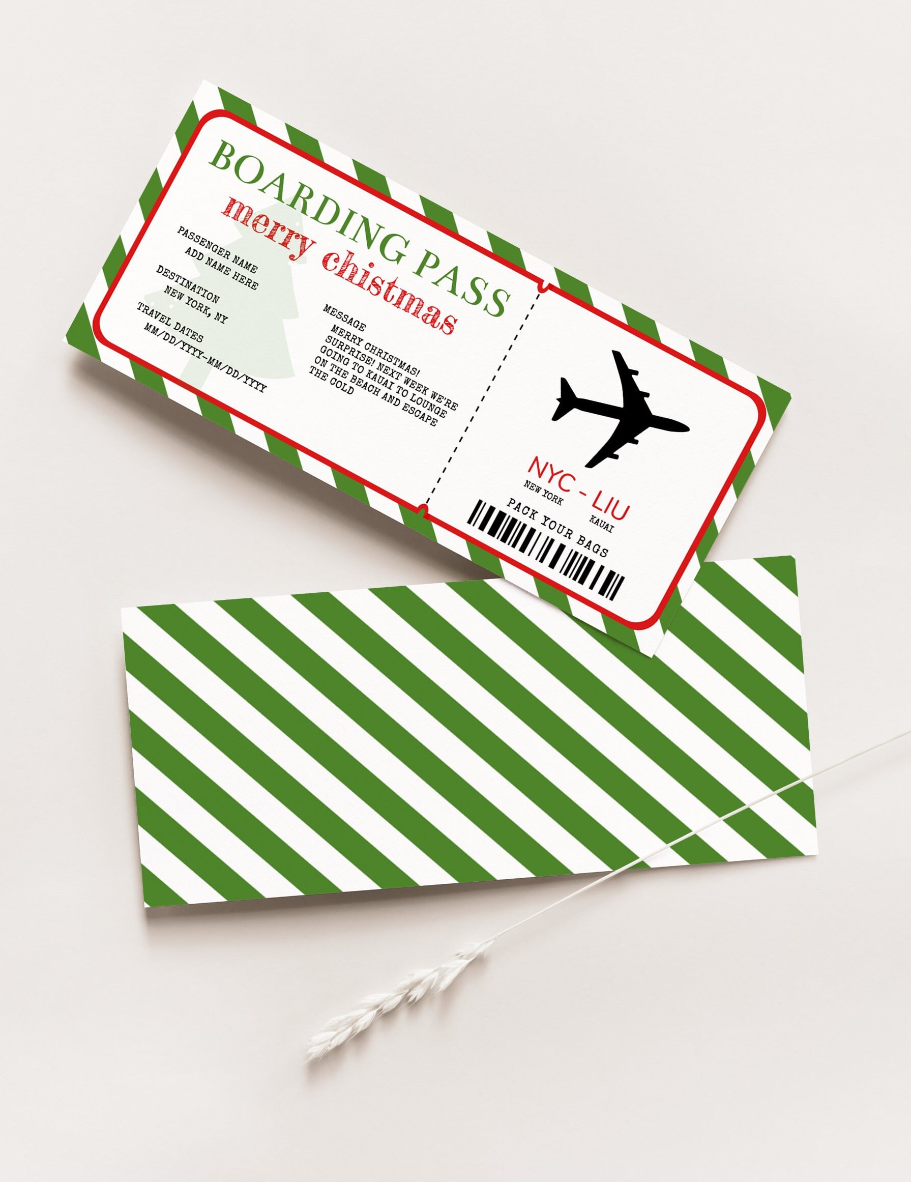 Boarding Pass Template | Surprise Trip Ticket, Printable Plane Ticket ...