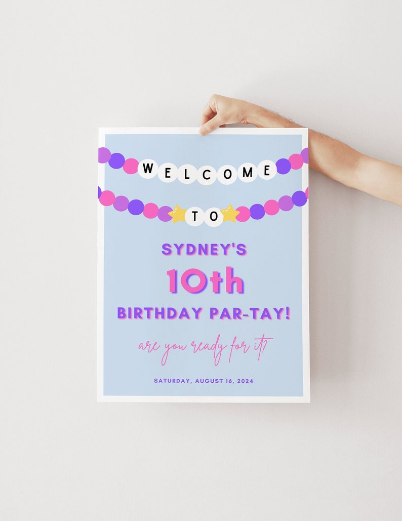 Taylor Swift Birthday Party Welcome Sign | Printable Taylor Swift ...