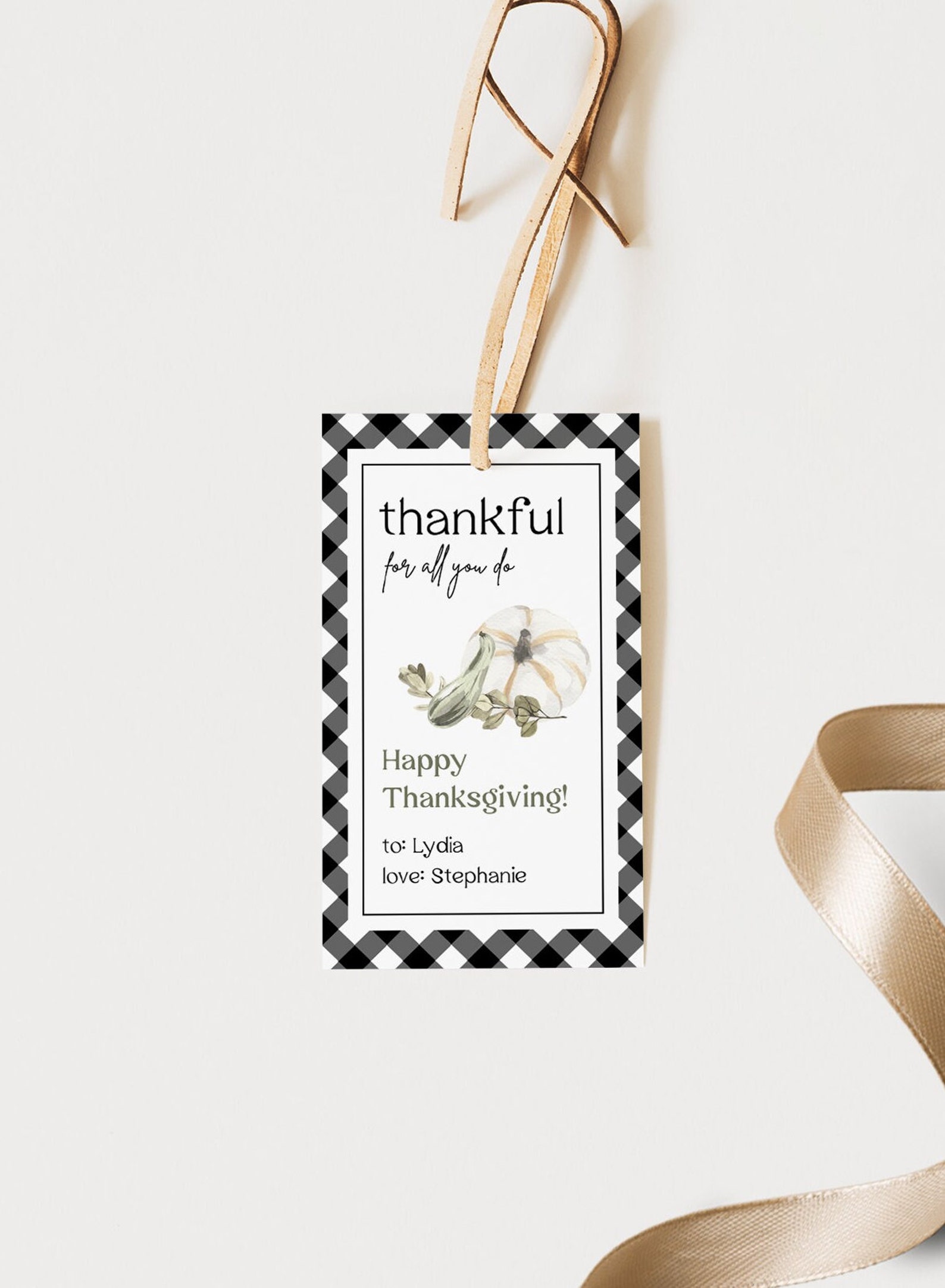Printable Thankful for You Gift Tag Template | Editable Thanksgiving ...