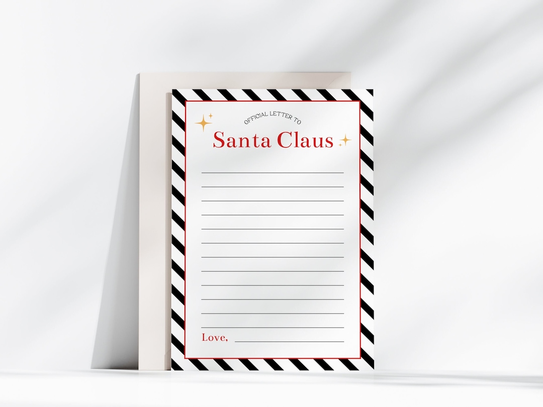 Printable Letter to Santa | Christmas Stationery, Editable Santa Letter ...