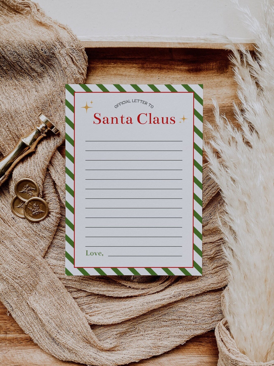 Printable Letter to Santa | Christmas Stationery, Editable Santa Letter ...