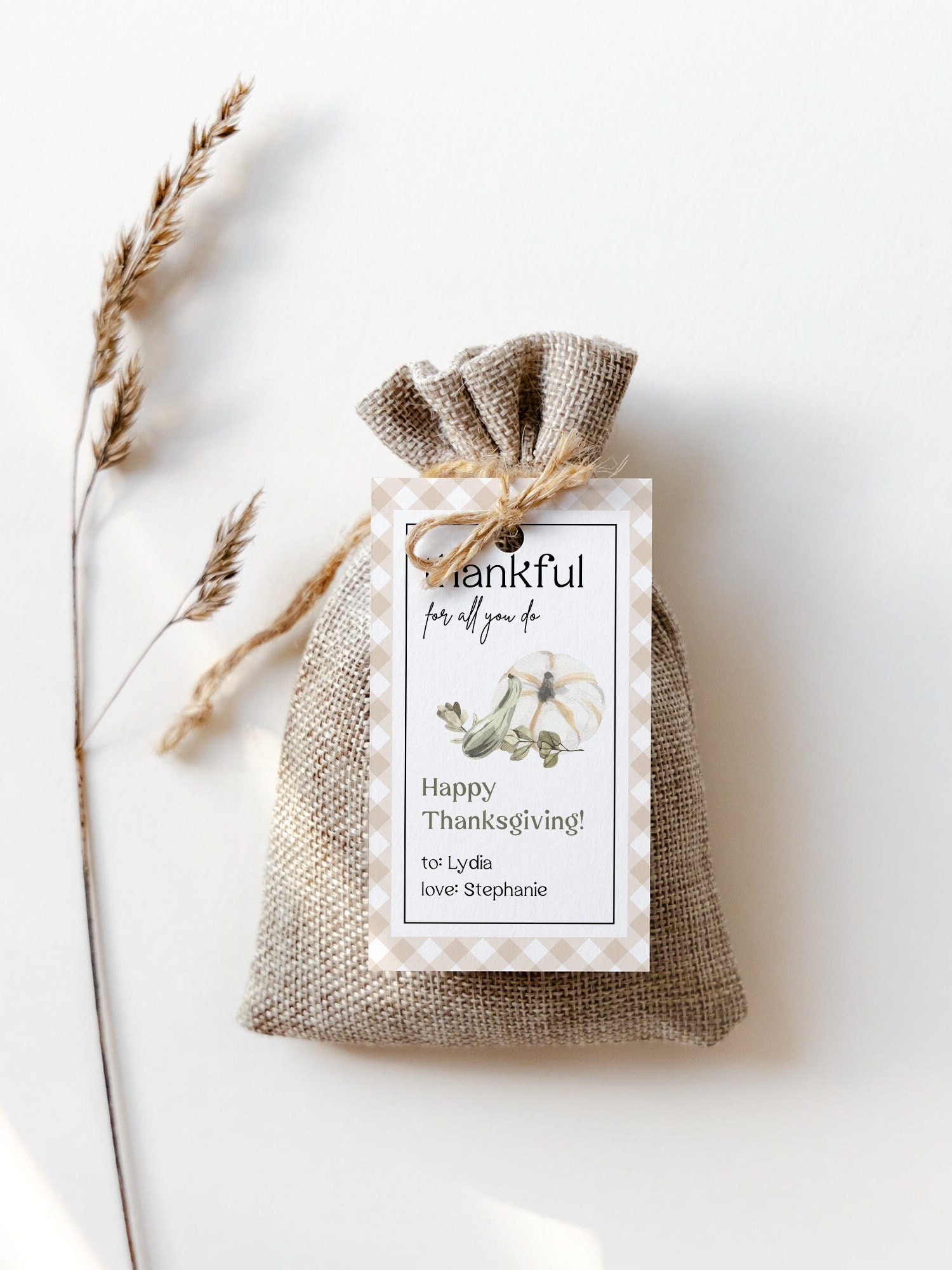 Printable Thankful for You Gift Tag Template | Editable Thanksgiving ...