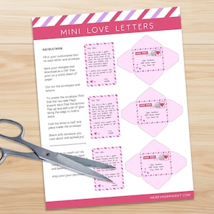 Printable Miniature Love Letters With Envelope | Mini Love Letter ...