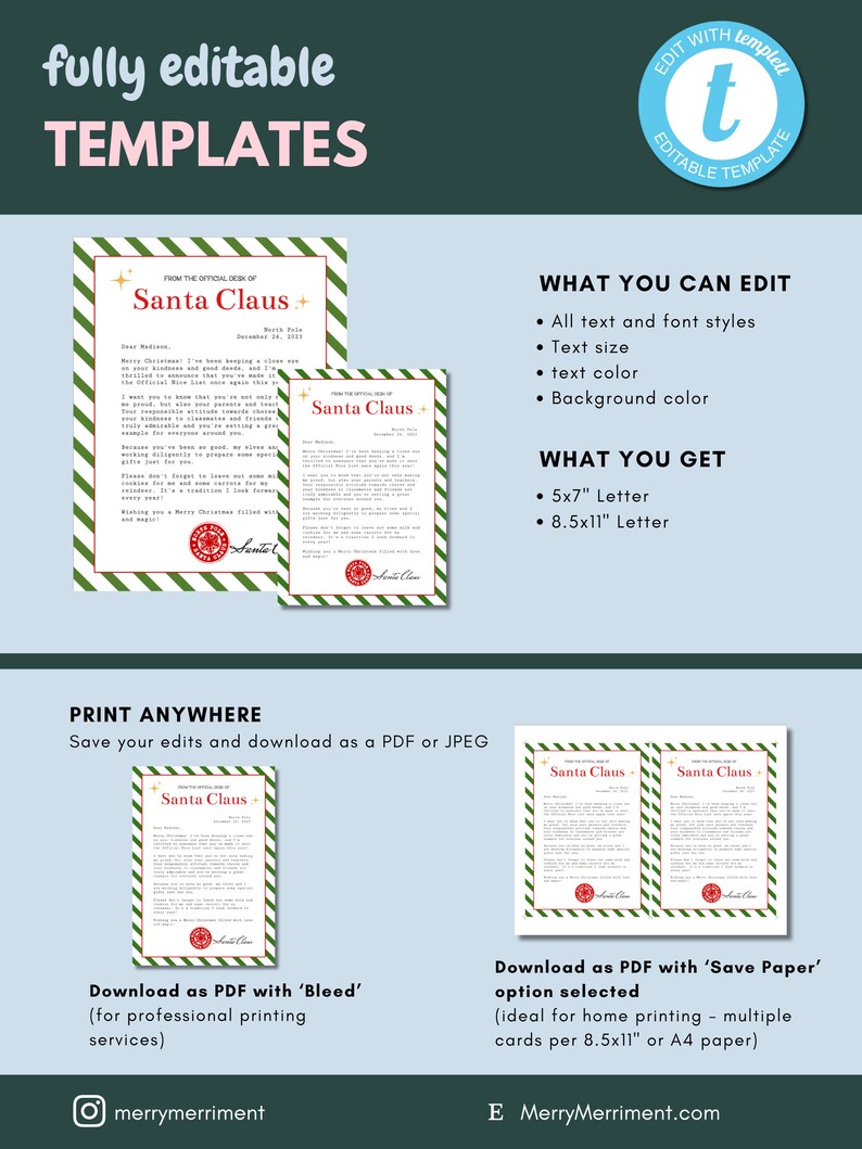 Letter From Santa | Official Nice List Letter From Santa Claus ...