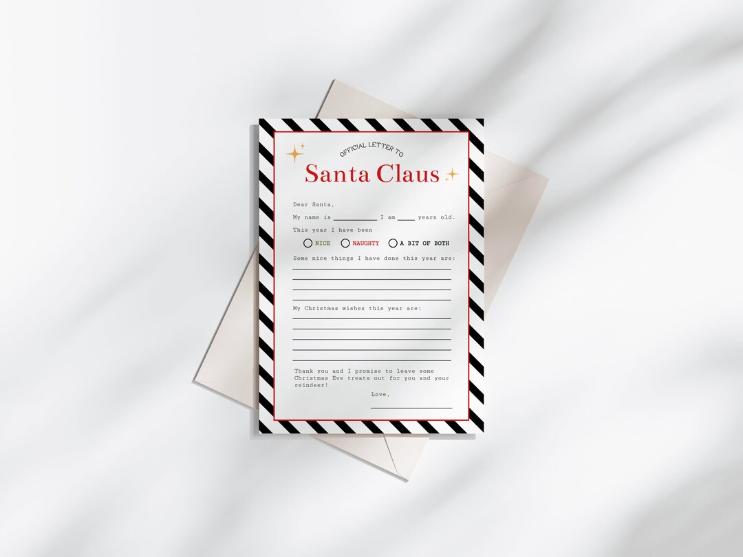 Printable Letter to Santa | Letter to Santa for Kids to Fill Out ...