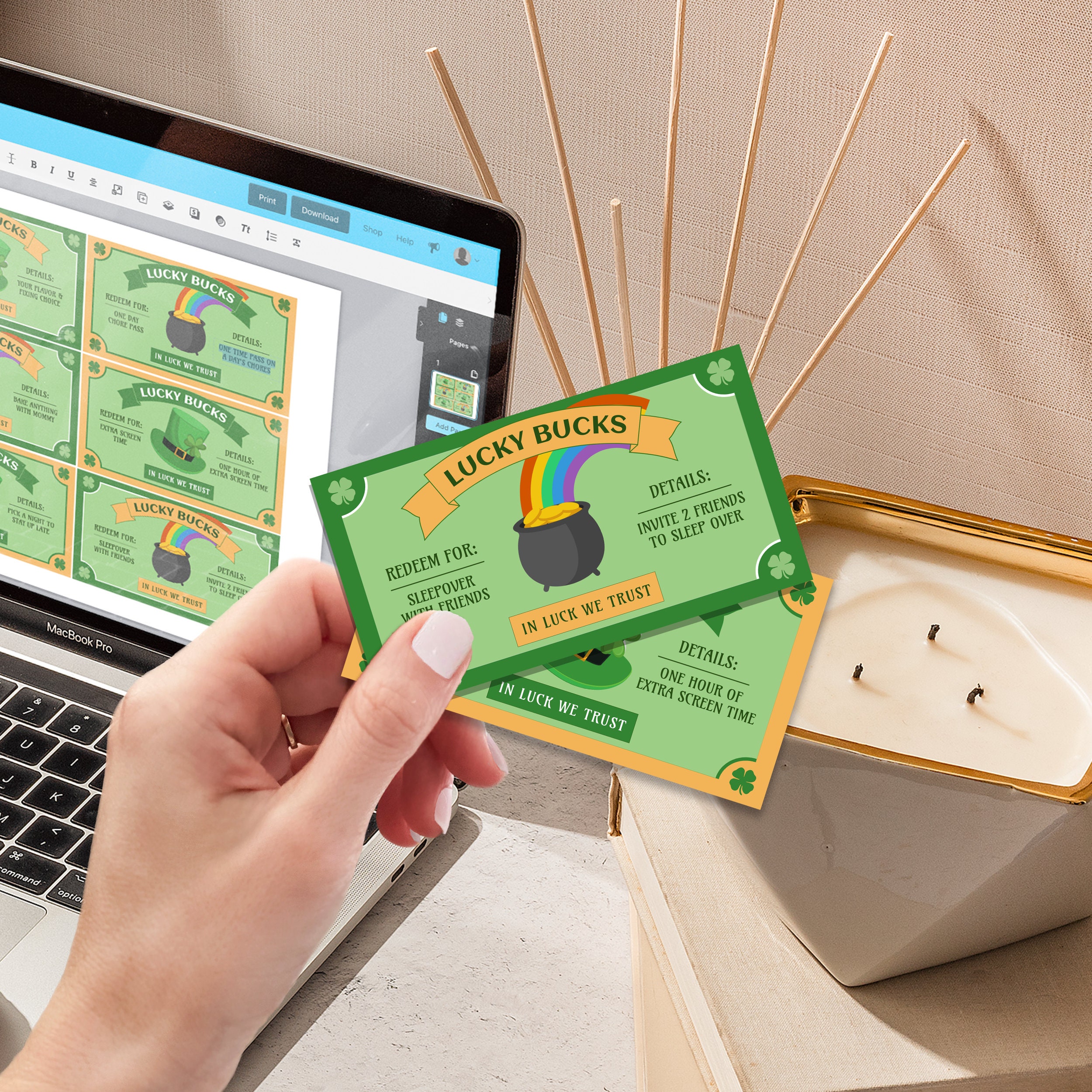 Printable St. Patrick's Day Coupons | Lucky Bucks, Gift for Kid, Saint ...