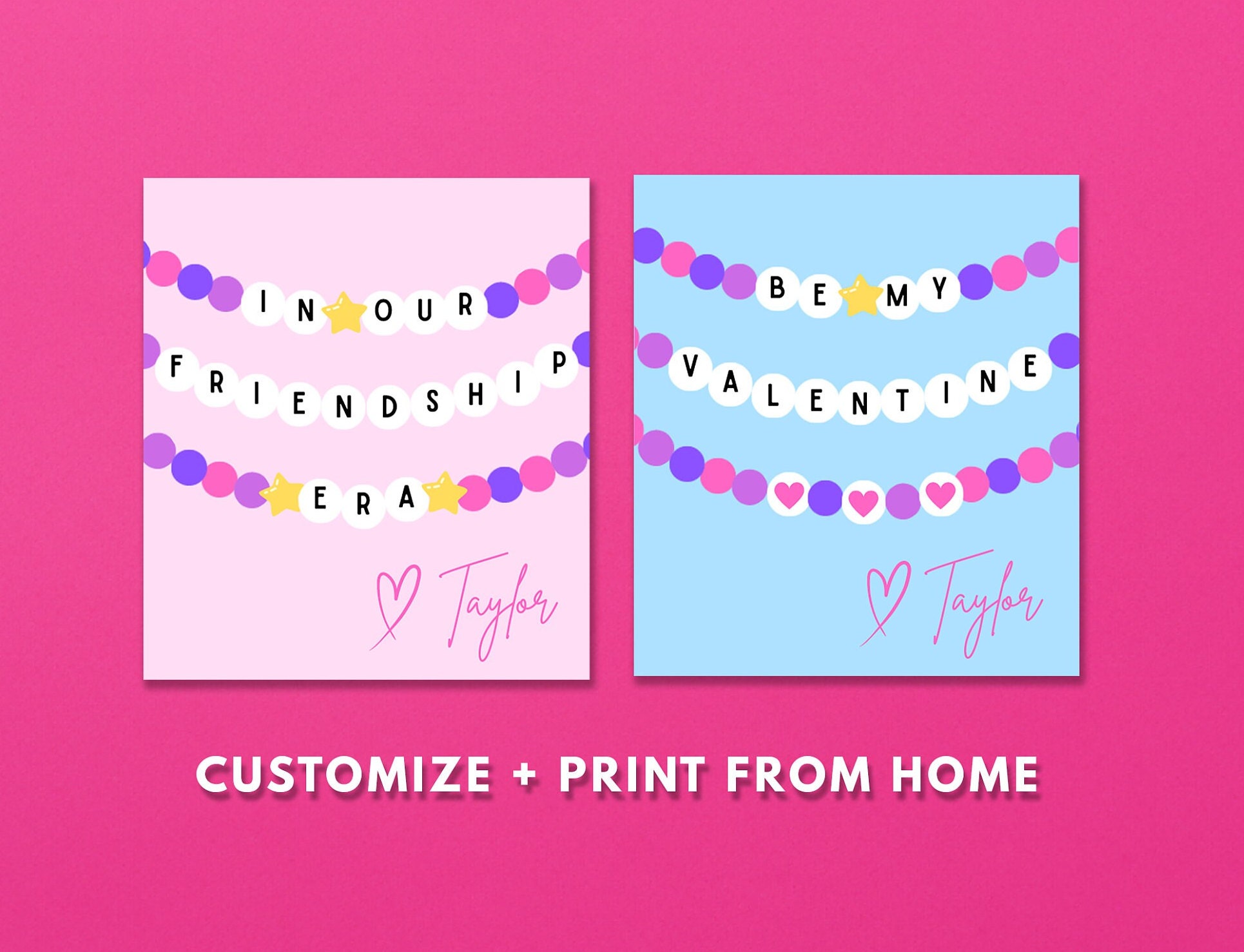 Printable Friendship Bracelet Valentine Cards | Taylor Swift Valentines ...
