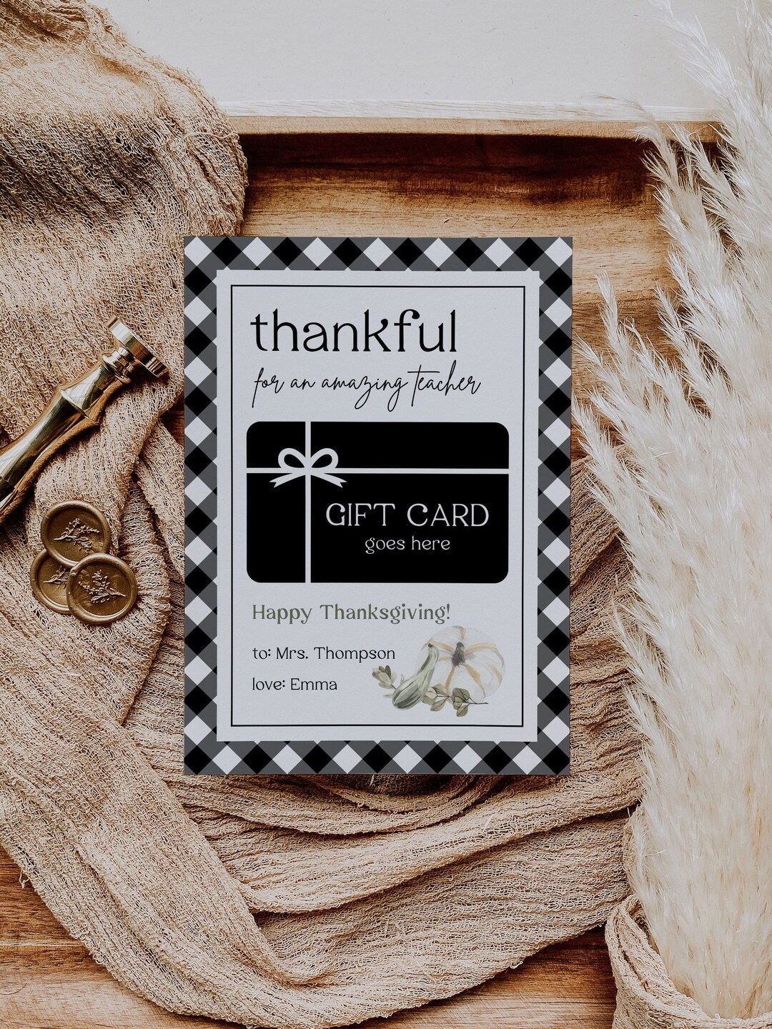Teacher Gift Card Holder | Thanksgiving Gift for Teacher, Teacher ...