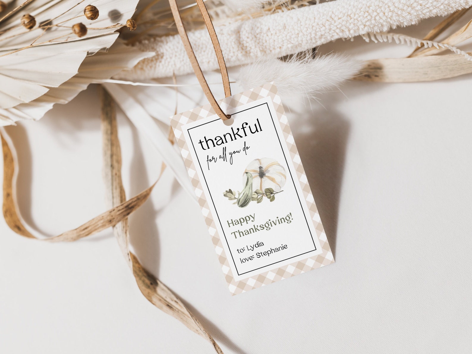 Printable Thankful for You Gift Tag Template | Editable Thanksgiving ...