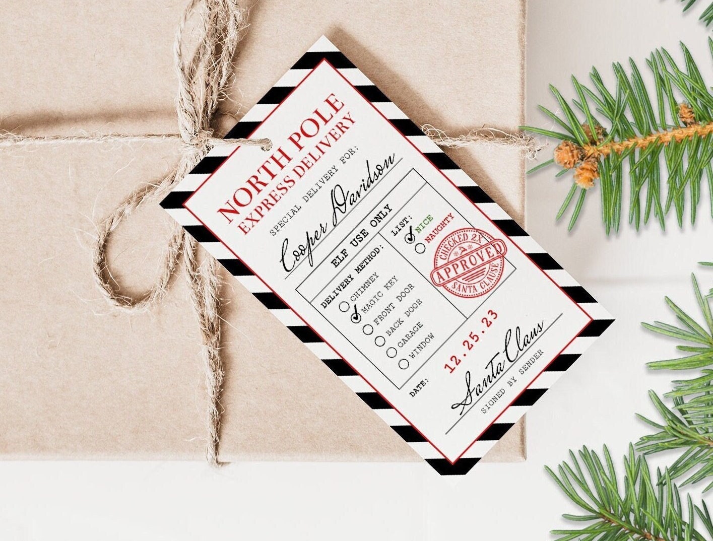 Editable Santa Gift Tags North Pole Delivery Christmas Gift - Etsy