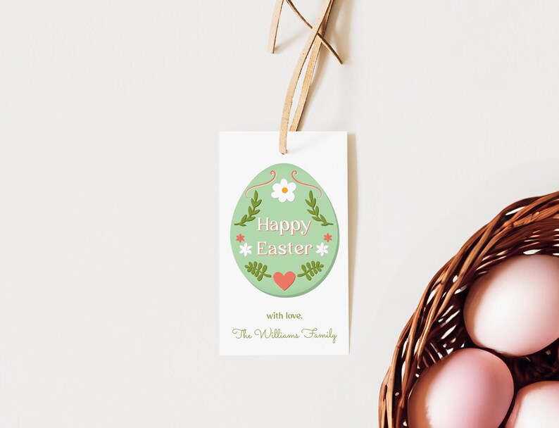 Printable Easter Gift Tags | Easter Cookie Tag, Easter Basket Tag ...