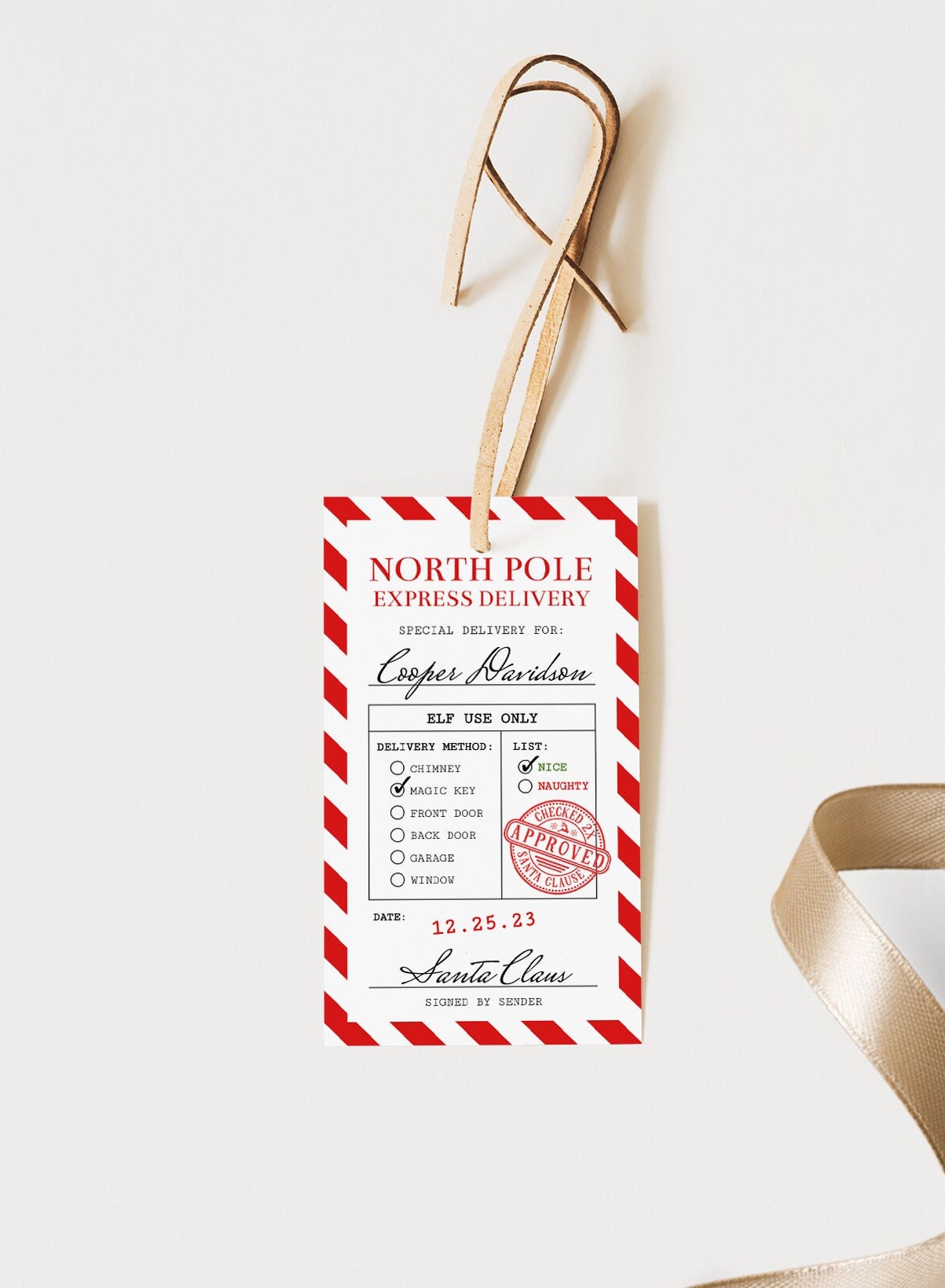 Editable Santa Gift Tags | North Pole Delivery Christmas Gift Tag ...