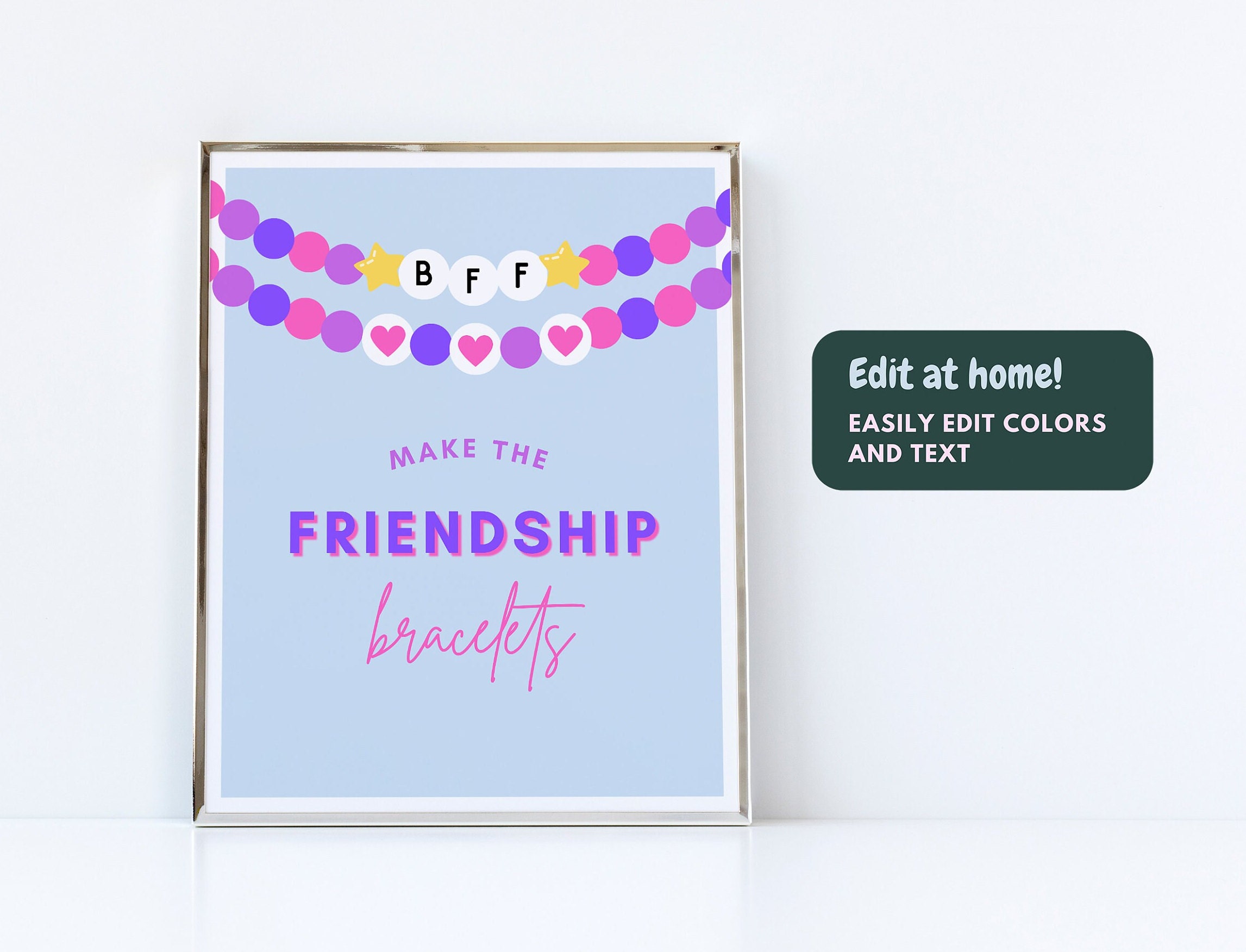 Make the Friendship Bracelets Sign | Printable Taylor Swift Birthday ...