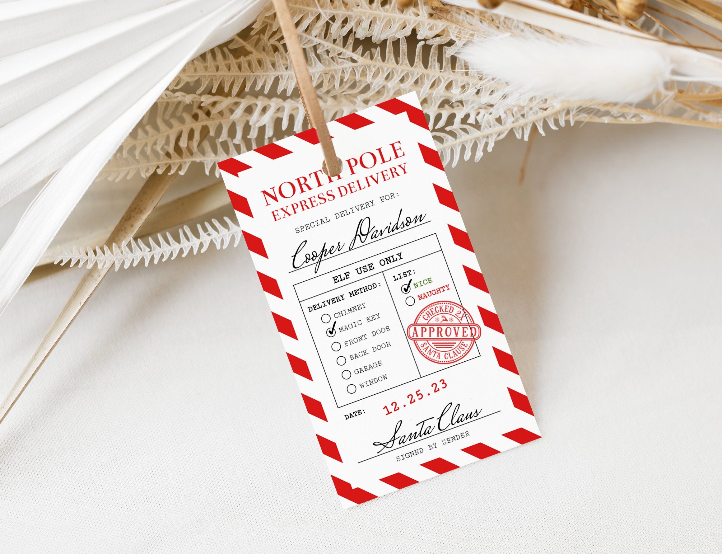 Editable Santa Gift Tags | North Pole Delivery Christmas Gift Tag ...
