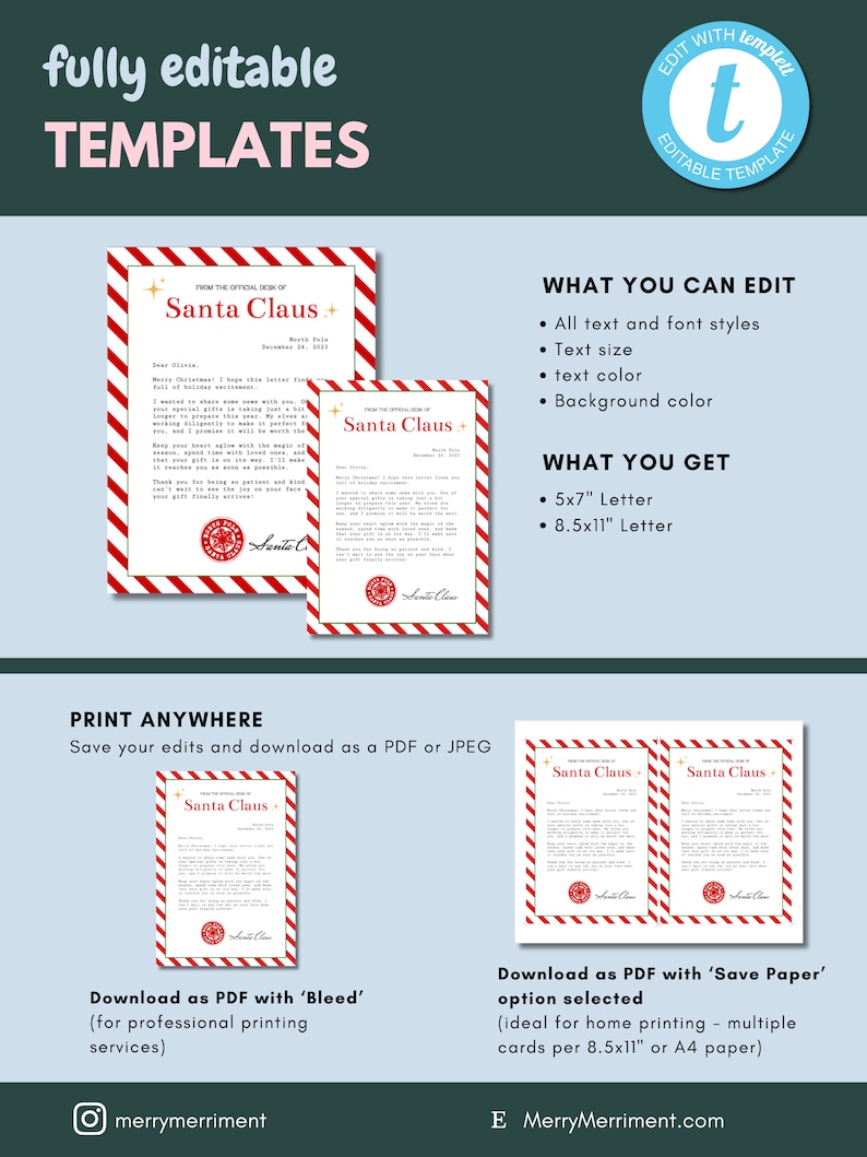 Editable Delayed Gift Notice | Late Christmas Gift Letter From Santa ...