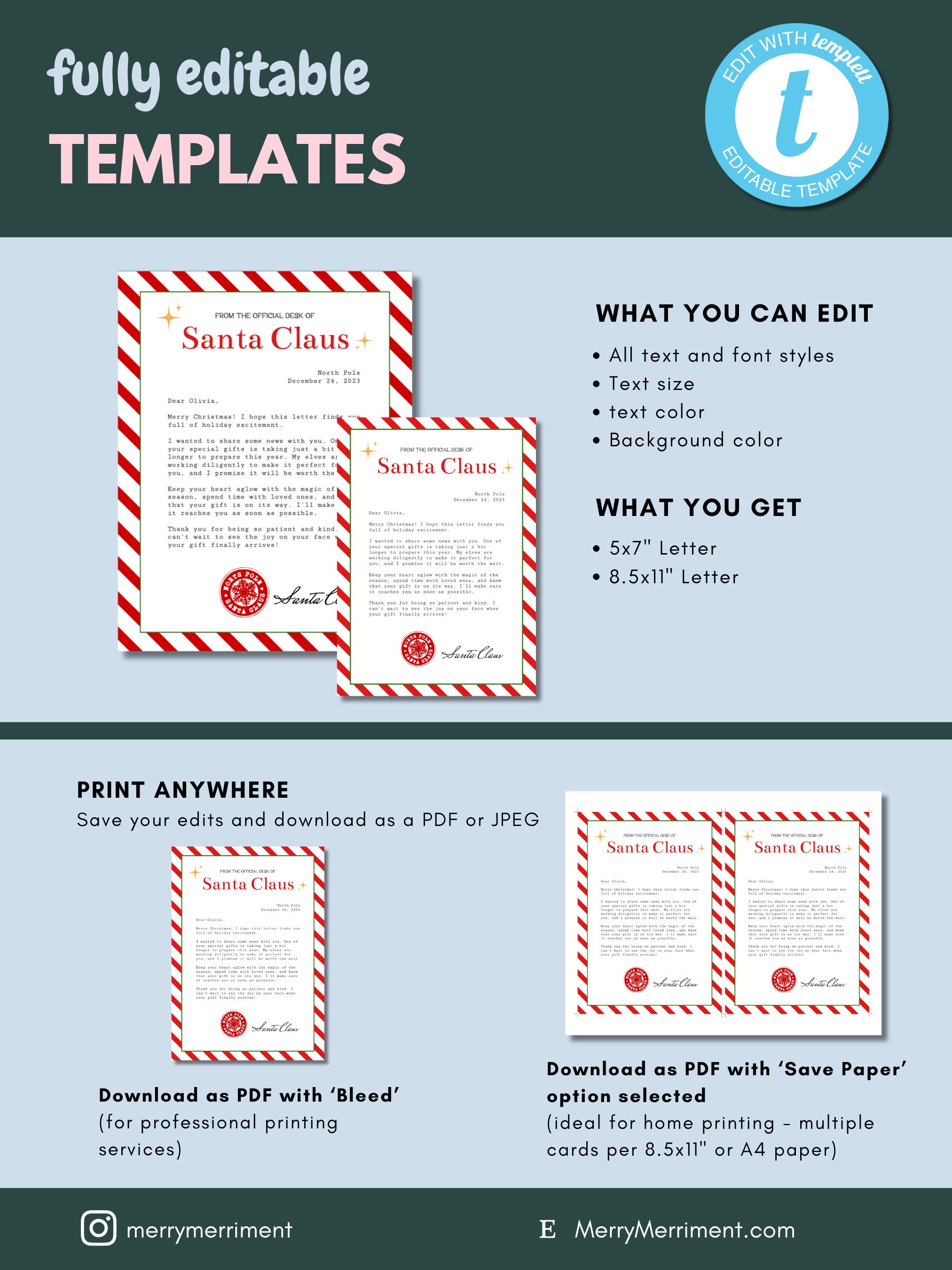 Editable Delayed Gift Notice | Late Christmas Gift Letter From Santa ...