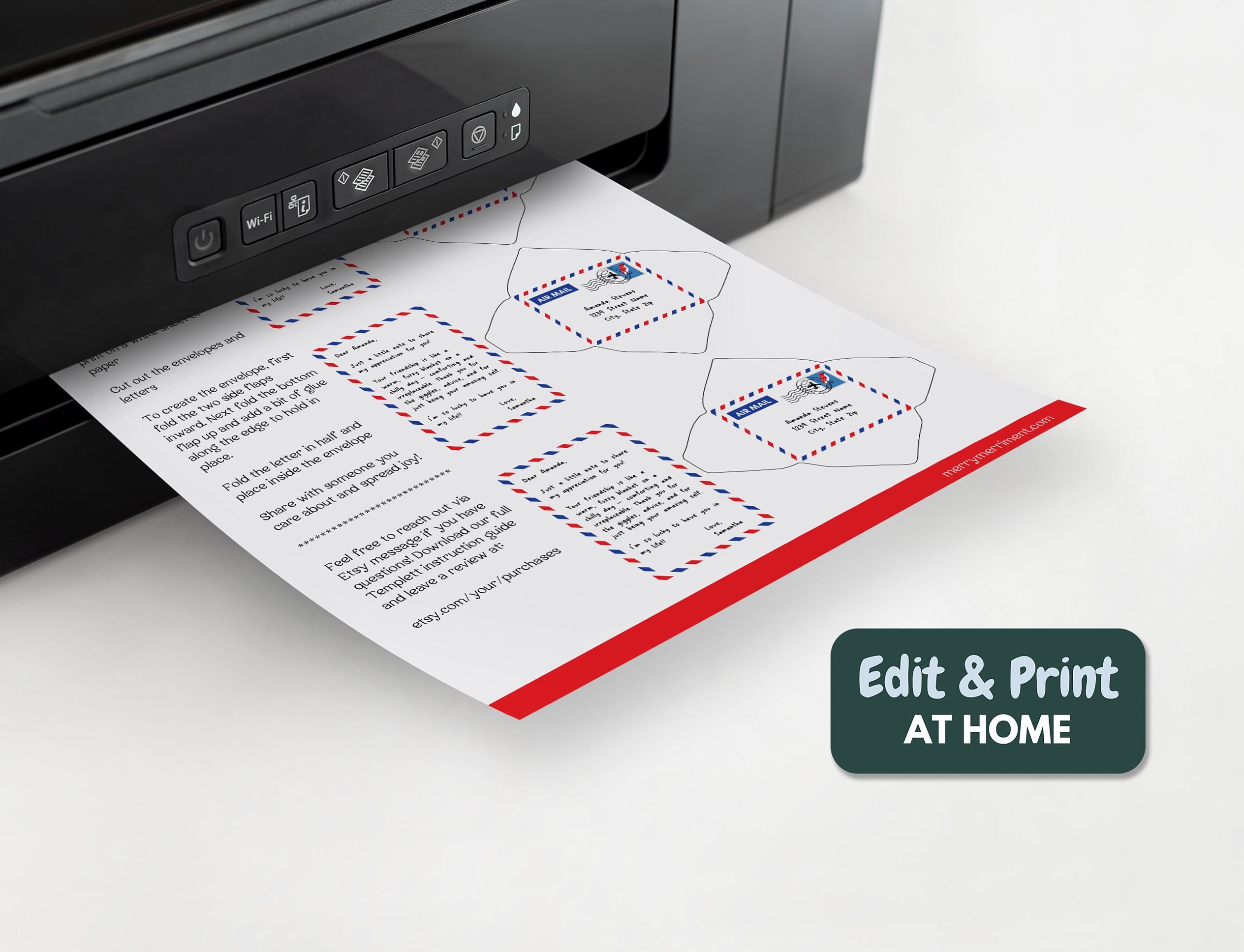 Mini Letter and Envelope Template | Printable Miniature Love Letters ...