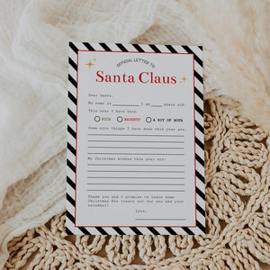 Printable Letter to Santa | Letter to Santa for Kids to Fill Out ...