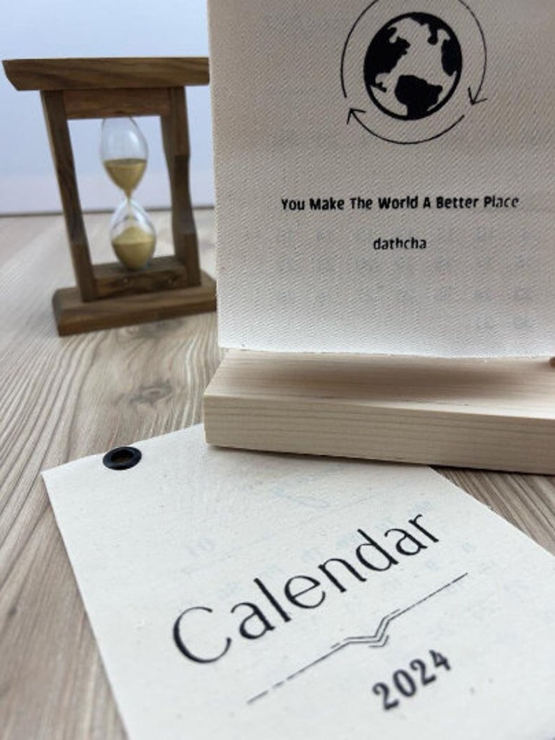 Personalized Wooden & Linen Desk Calendar Christmas Gift Hand Made ...