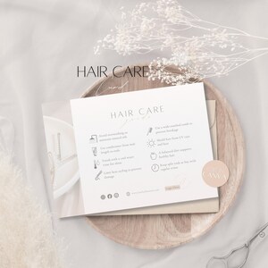 Hair Care Card Template, Instructions Card for Hair Clients ...
