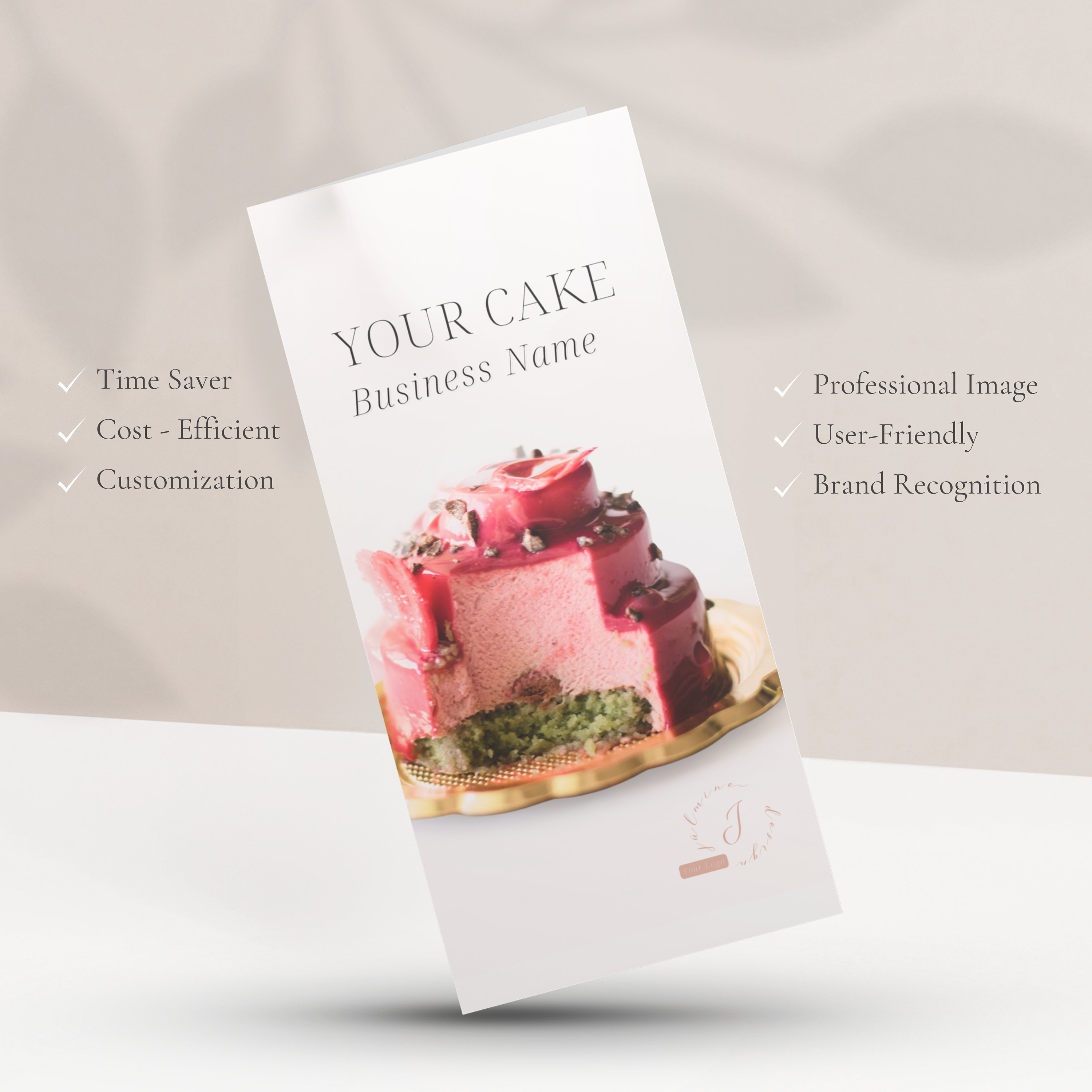 Cake Trifold Brochure Template, Editable Baker Pricing Menu File ...