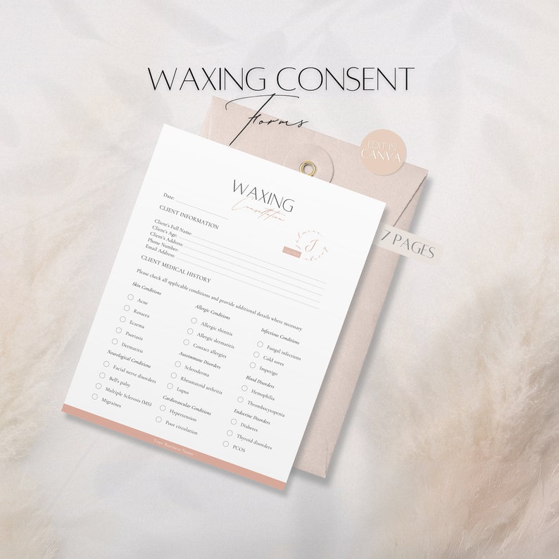 Waxing Consent Forms Template, Editable Hair Removal Consultation Form ...