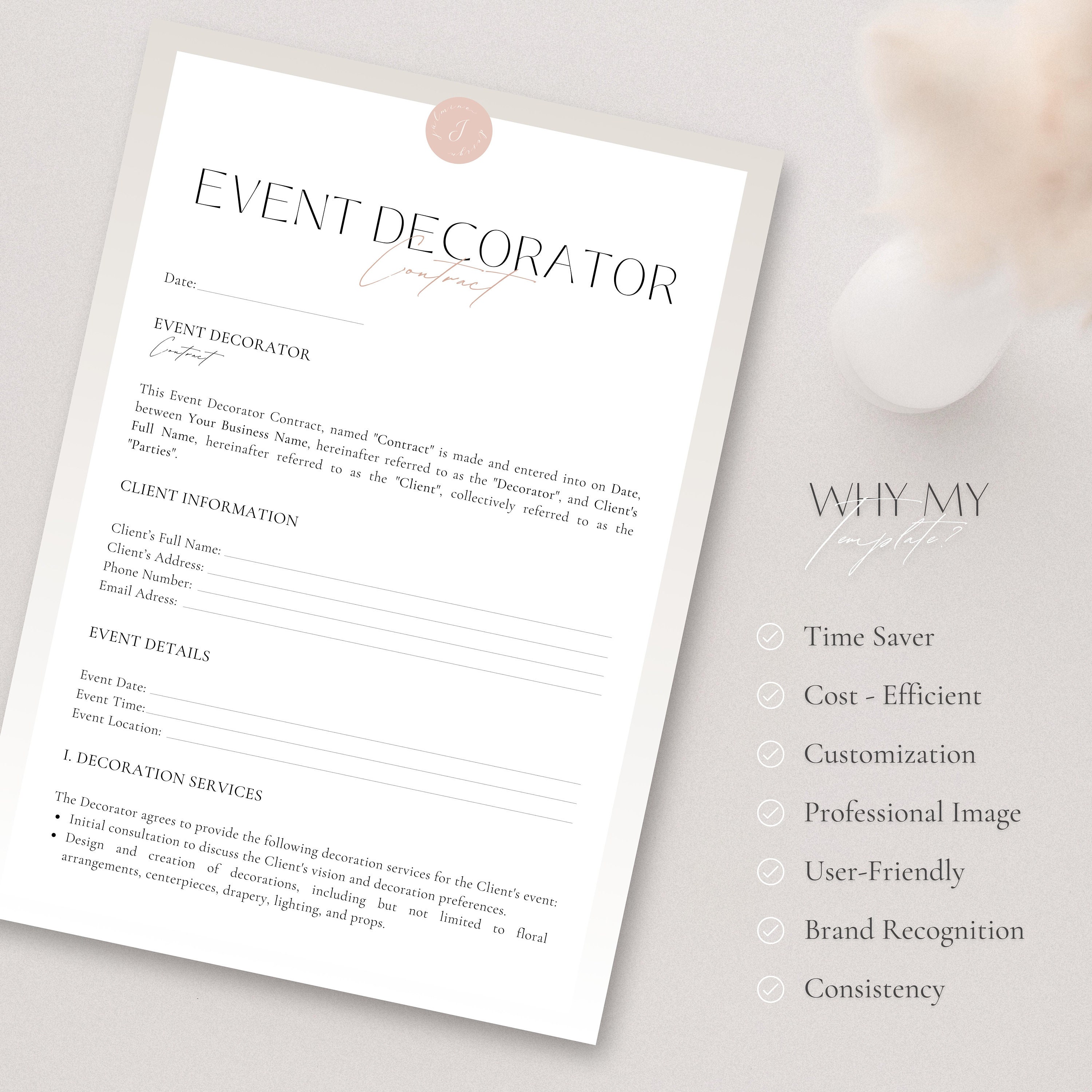 Event Decorator Contract Template, Decorating Services Contract ...