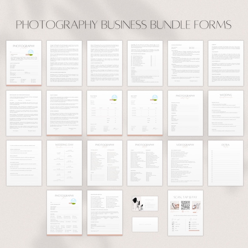 Photography Business Bundle Forms, Editable Photographer Contract ...