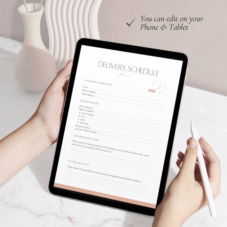 Flower Business Management Forms, Editable Florist Order File ...
