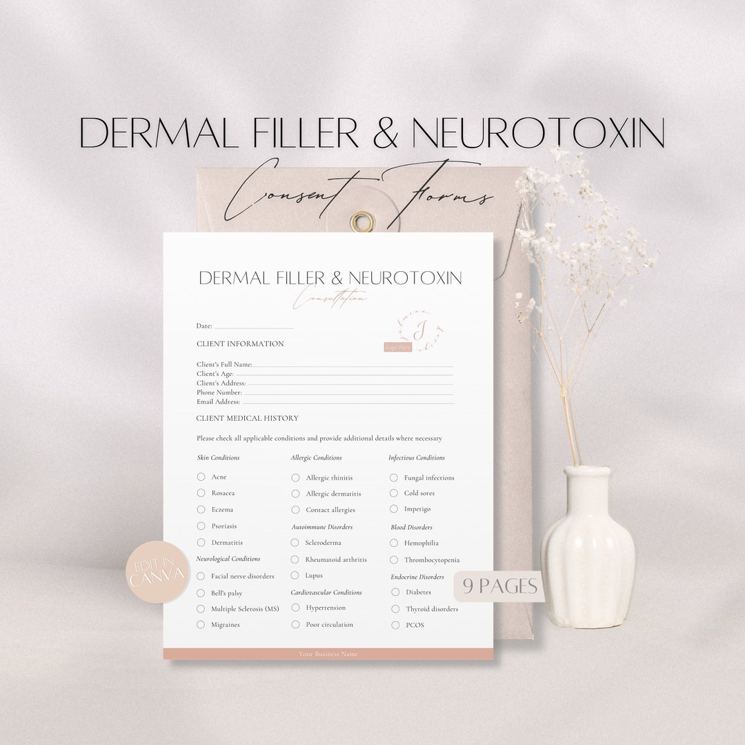 Dermal Filler, Neurotoxin Consent Forms, Editable Botox Consultation ...