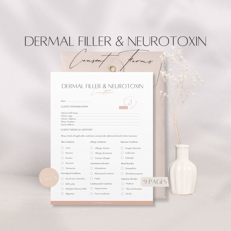 Consent Form Salon Botox - Etsy