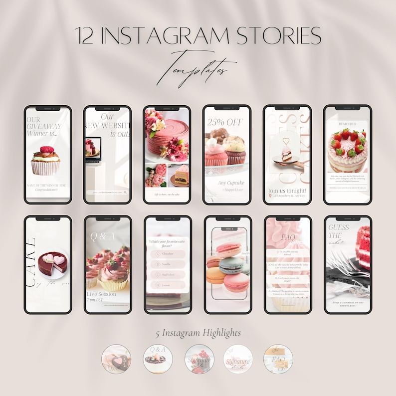 Cake Instagram Templates, Bakery Business Social Media Posts ...